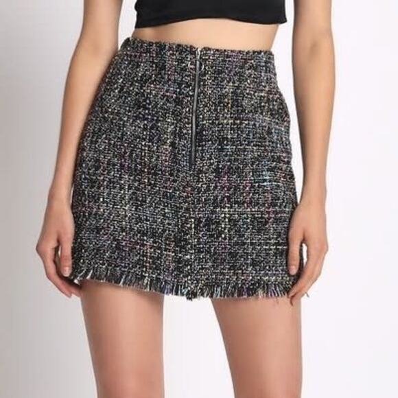 Sans Souci | Skirts | Sans Souci Tweed Black Mini Skirt | Poshmark